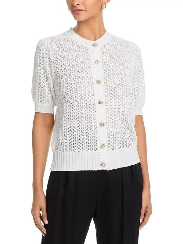NANCY YANG Eyelet Top - White