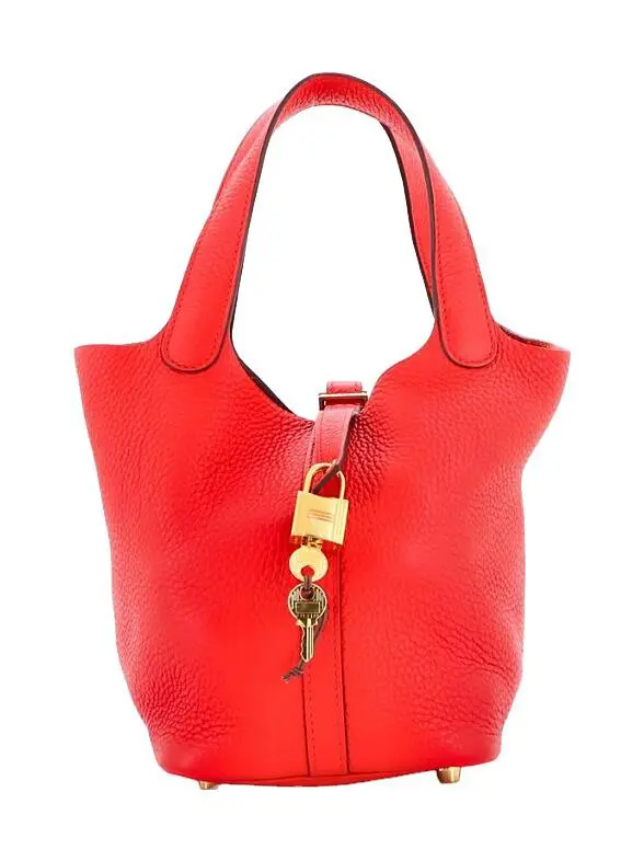 Hermès Pm Picotin Lock Bag Clemence - Red