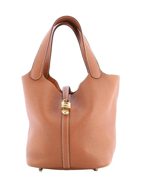 HERMES Mm Picotin Lock Bag Clemence - Brown