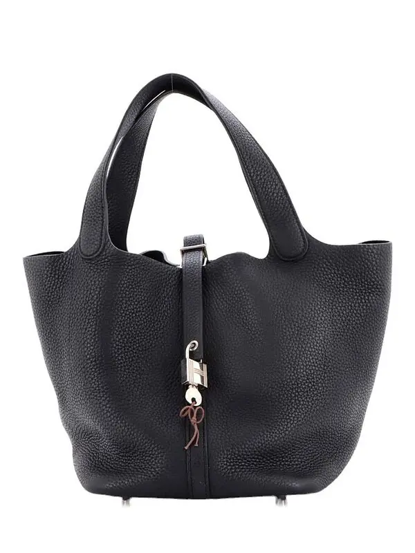 Hermès Mm Picotin Lock Bag Clemence - Black
