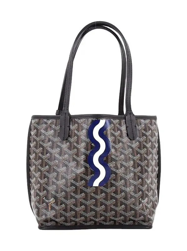 GOYARD Anjou Reversible Tote Printed Coated Canvas - Black