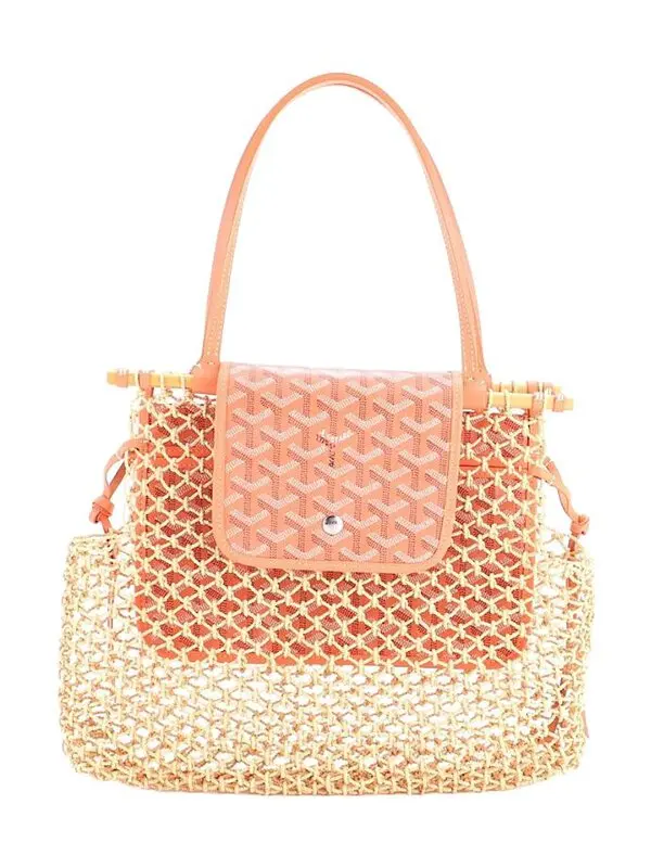 Goyard Aligre Bag Raffia Net With Coated Canvas - Pink/ Natural