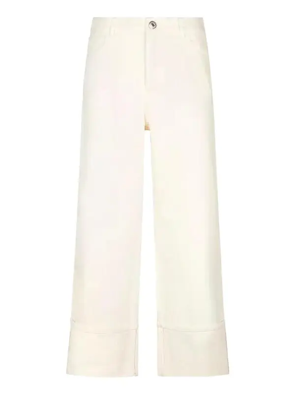 Max Mara Cropped Trousers With Turn-up Cuffs - Neutrals