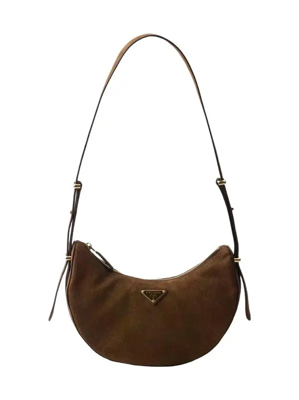 Prada Arqué Small Nubuck Leather Bag - Brown