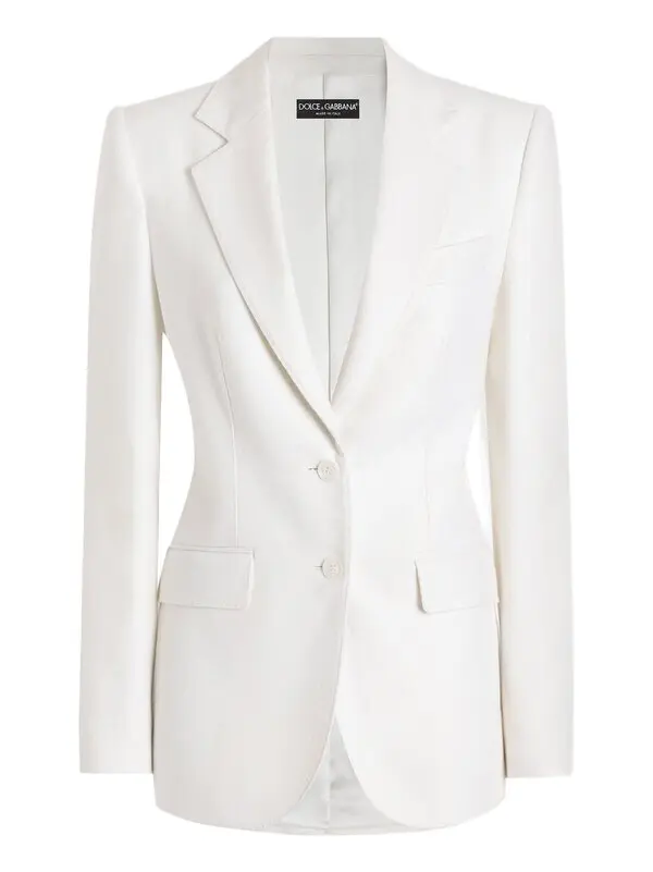 Dolce & Gabbana Single-breasted Cashmere Jacket - White