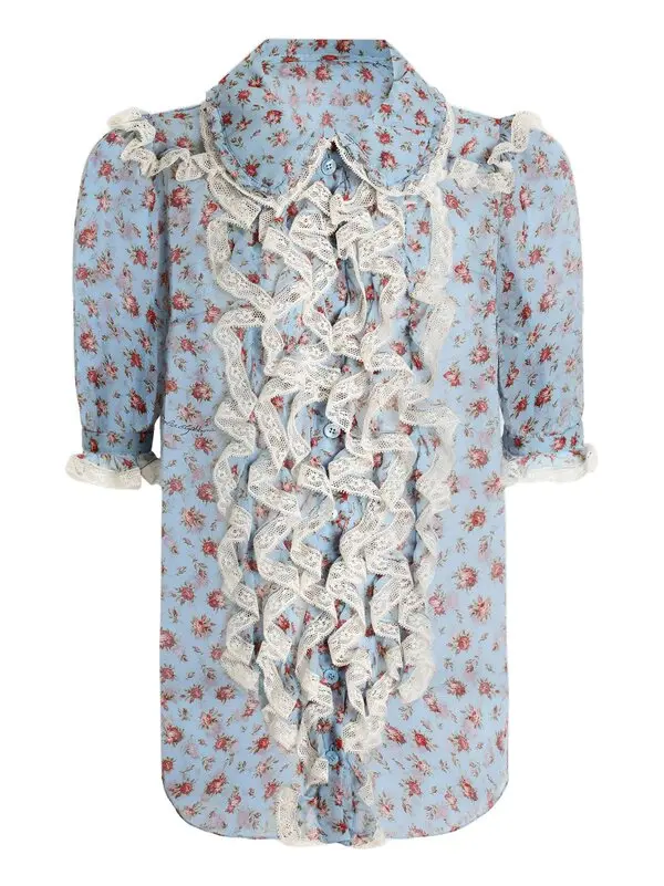 Dolce & Gabbana Rose-print Chiffon Shirt - Multicolor