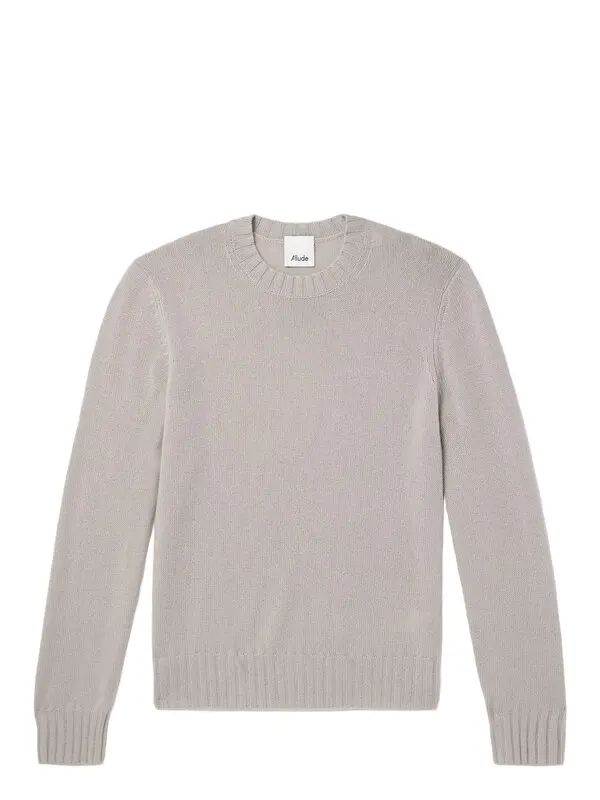 ALLUDE Wool And Cashmere-blend Crewneck Sweater - Beige