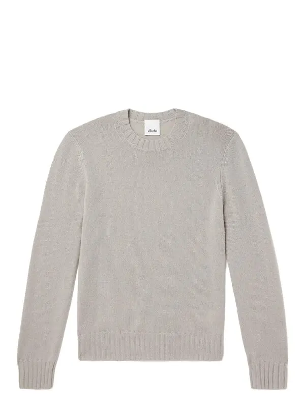 ALLUDE Wool And Cashmere-blend Crewneck Sweater - Neutrals