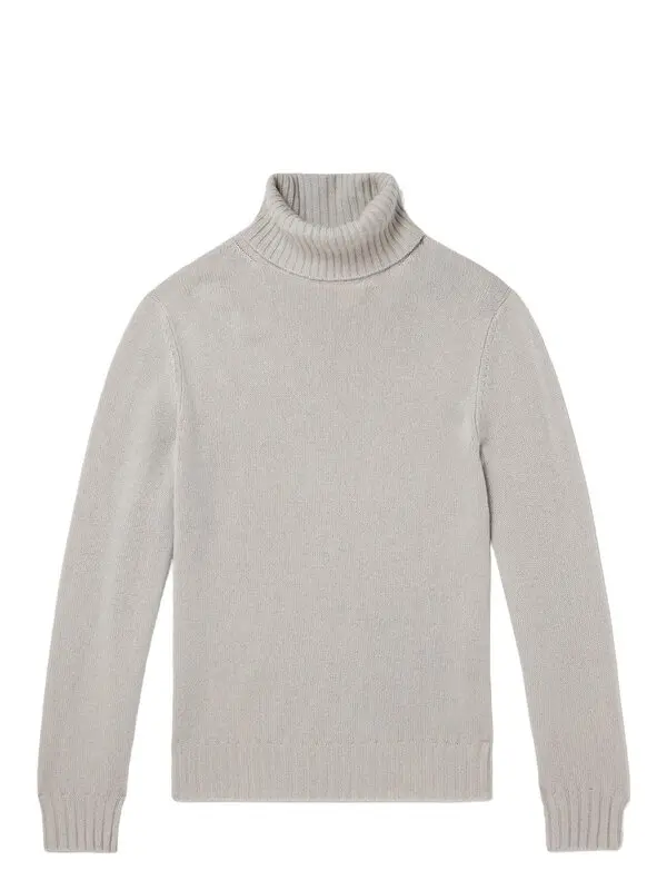 ALLUDE Virgin Wool And Cashmere-blend Rollneck Sweater - Neutrals