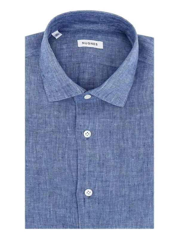 NUGNES 1920 Linen Shirt - Blue