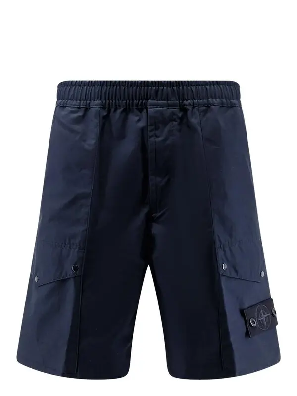 Stone Island Cotton Cargo Bermuda Shorts - Blue