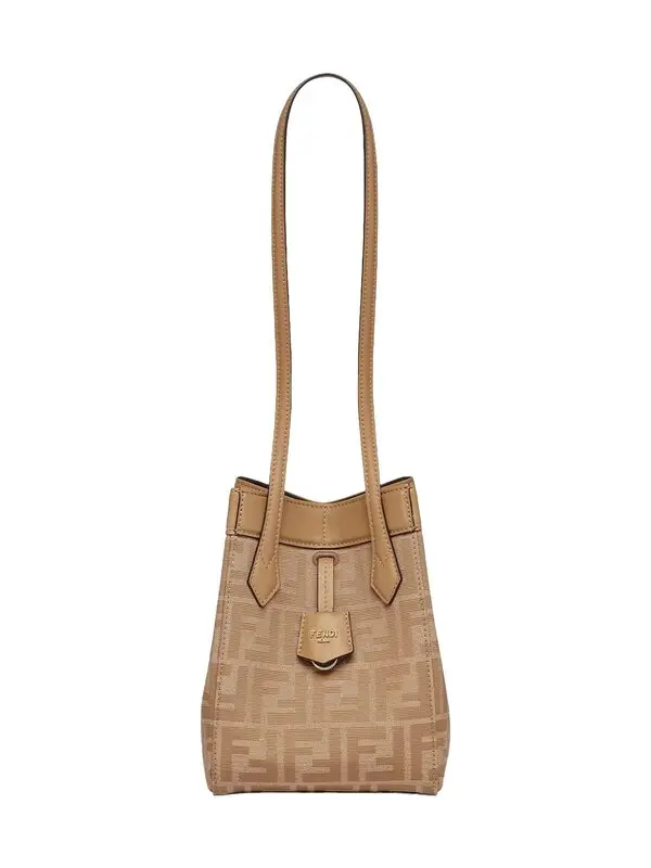Fendi Origami Mini Ff Fabric Bucket Bag - Beige