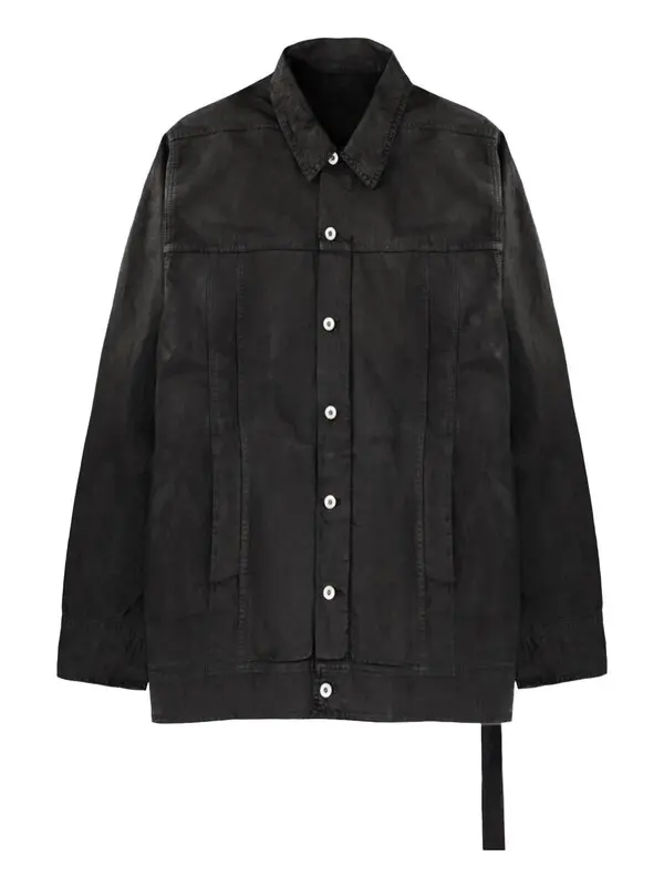 Rick Owens Waxed Denim Jacket - Black
