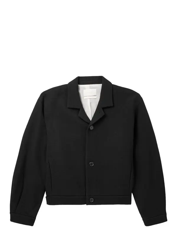 AMOMENTO Cropped Wool-blend Jacket - Black