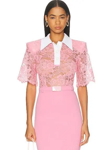 ROWEN ROSE Polo Bodysuit - Pink
