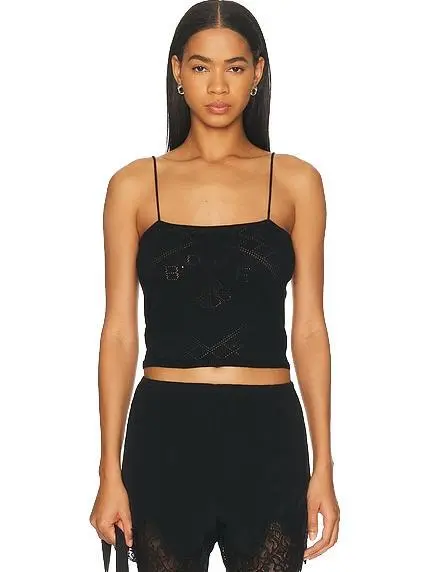 BODE Embroidered Knit Tank - Black