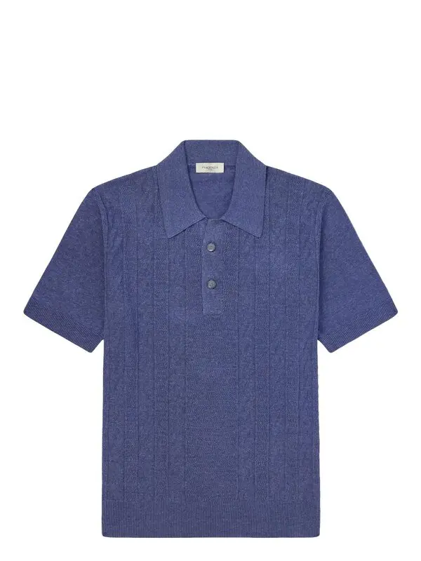 PIACENZA CASHMERE 1733 Silk And Linen-blend Polo Shirt - Blue