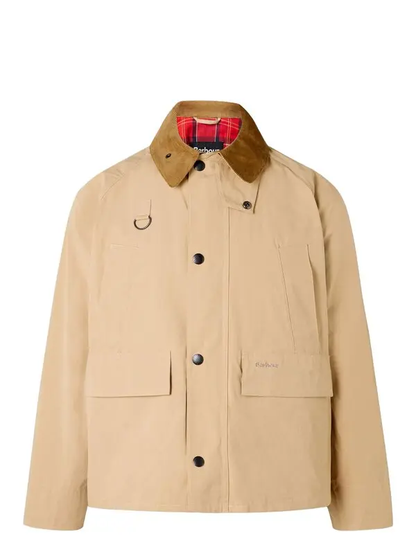 Barbour Solar Spey Corduroy-trimmed Shell Jacket - Beige