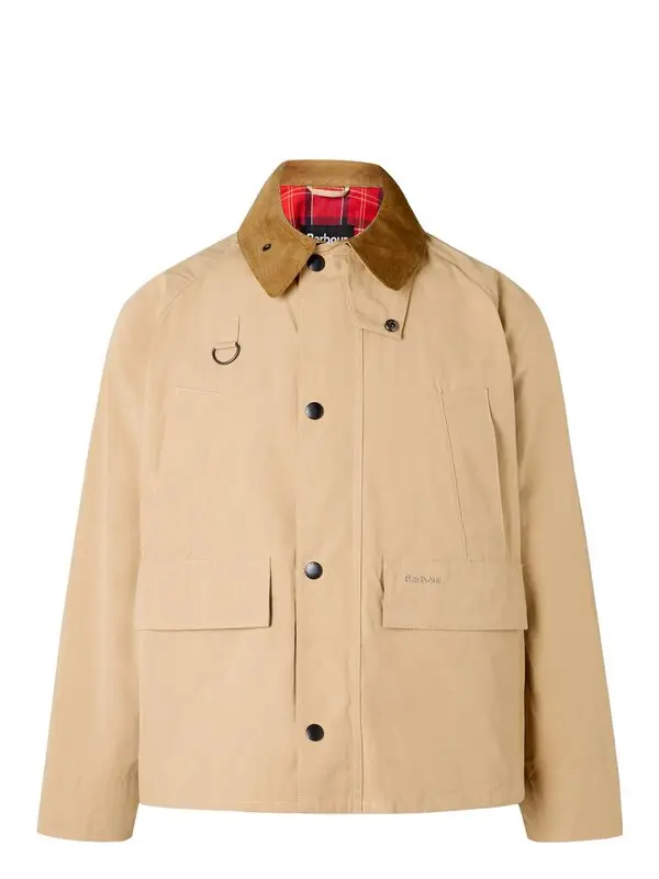 Barbour Solar Spey Corduroy-trimmed Shell Jacket - Neutrals