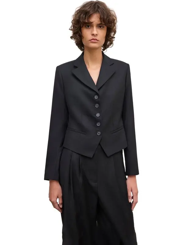 HOUSE OF DAGMAR Tailored Wool Blazer - Black