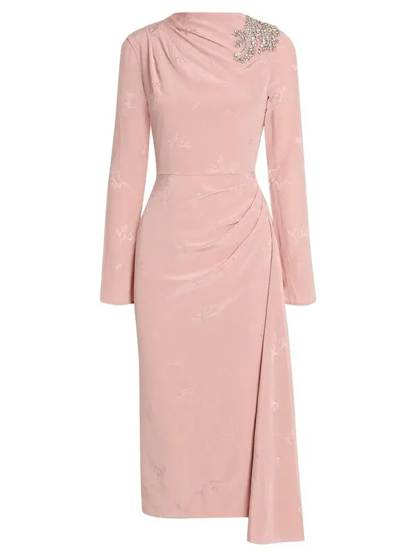 Erdem Crystal-embellished Jacquard Midi Dress - Baby Pink