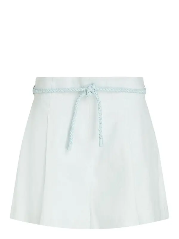 Zimmermann Belted Linen High-rise Shorts - Mint