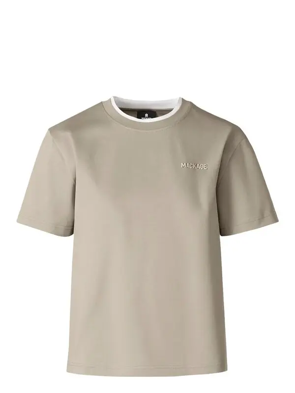 Mackage Tee-wnv Double Crewneck T-shirt - Taupe-white