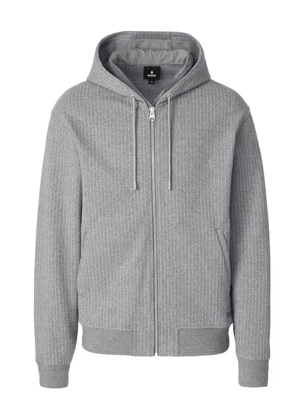 Mackage Brushed Knit Zip-up Hoodie - Light Grey Mix-cream