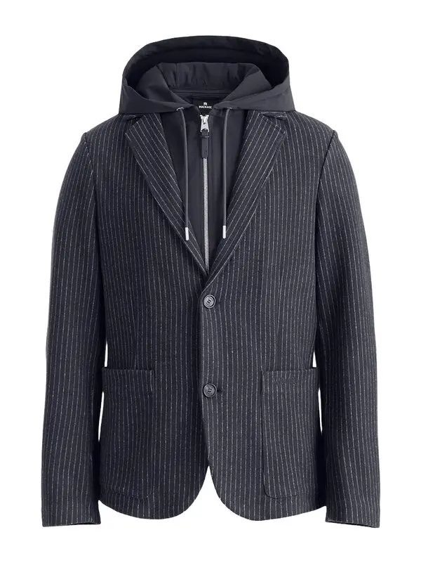 Mackage Wells-k 2-in-1 Knit Blazer With Removable Bib - Navy-cream