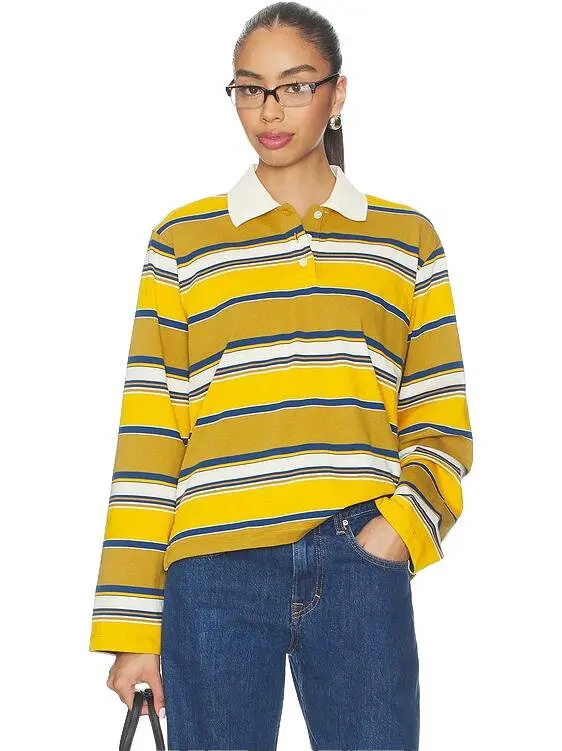 GRLFRND Long Sleeve Polo - Multi Stripe