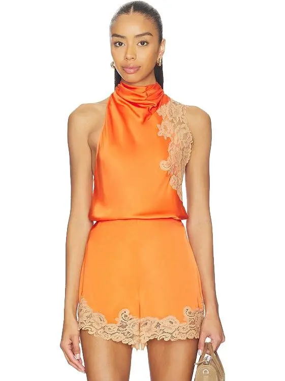 A.L.C. Rose Top - Vivid Orange & Pale Blush