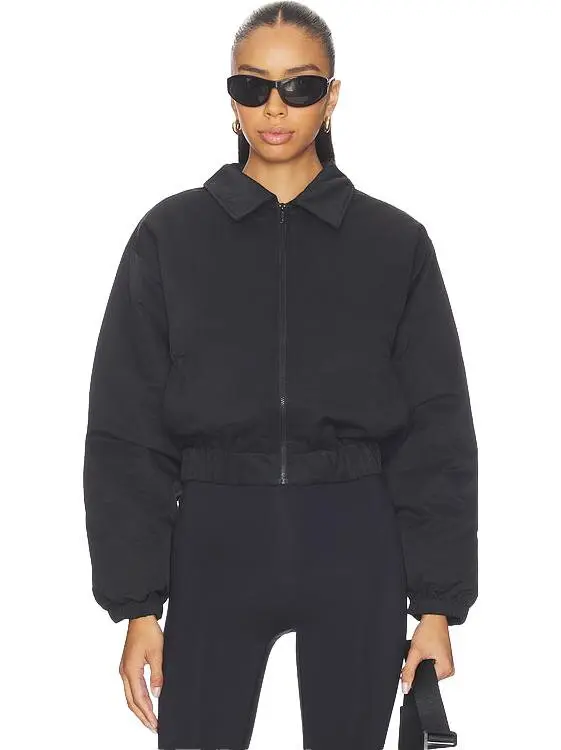 ASTORIA Cropped Bomber Jacket - Black