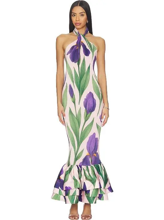 L'IDEE Soho Ruffle Hem Dress - Iris Garden