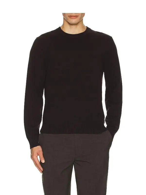 Theory Hilles Crew Neck Cashmere Sweater - Deep Eggplant