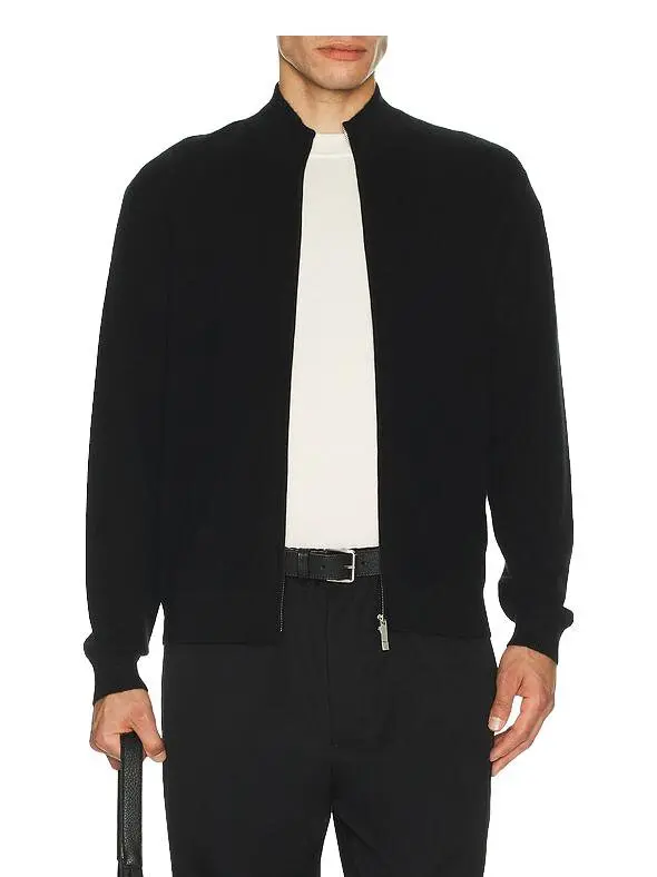 Theory Full Zip Cashmere Sweater - Black