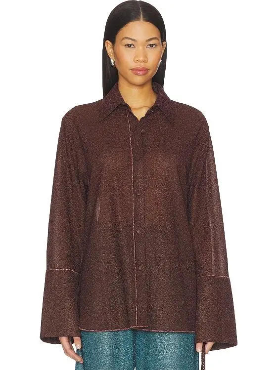 Oseree Lumiere Sleeves Shirt - Chocolate