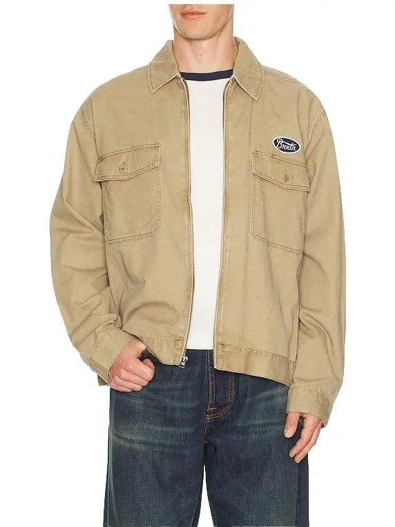 Brixton Trademark Lightweight Garage Jacket - Washed Khaki
