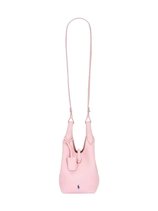 Polo Ralph Lauren Shiny Drum Pebble Mini Crossbody Bag - Cotton Candy