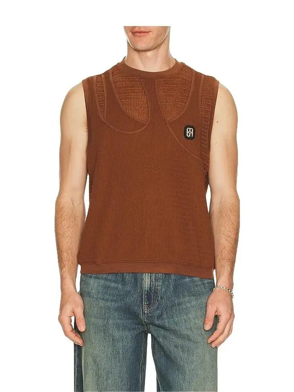 BIRTH OF ROYAL CHILD Fluid Layered Knit Tank - Brown