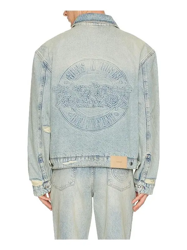 REPRESENT X Guns N' Roses Denim Jacket - Light Vintage Blue