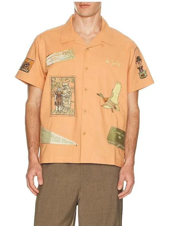SAMUEL ZELIG Trail Camp Shirt In Orange - Sunset