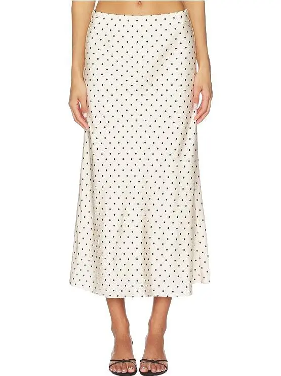 Joe's Jeans The Ines Midi Skirt - Ecru Polka Dot