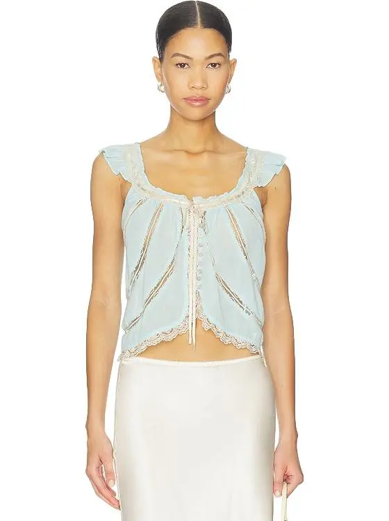 Free People Mabel Tank - Pastel Blue Combo