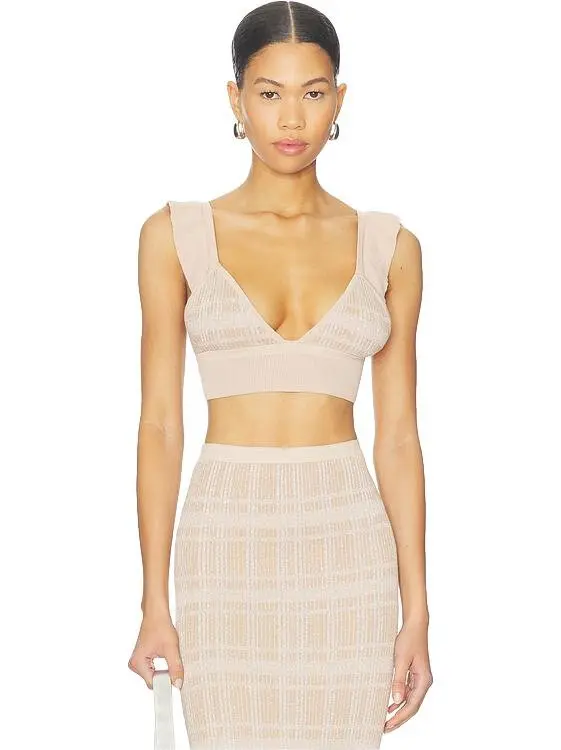 BANANHOT Petra Crop Top - Lurex Coffee Cream
