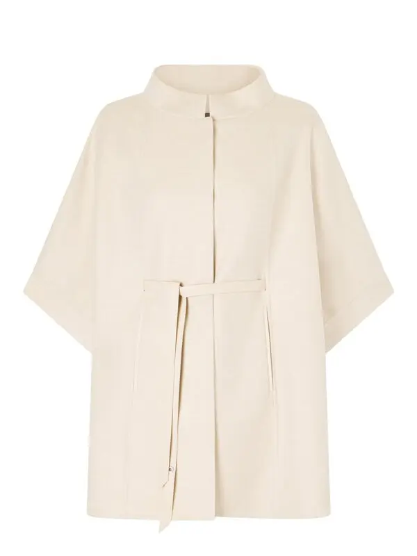 Loro Piana Belted Leather-trimmed Cashmere Cape - Neutrals