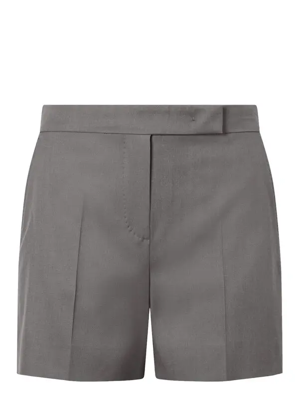 Max Mara Wool-twill Straight Leg Shorts - Gray