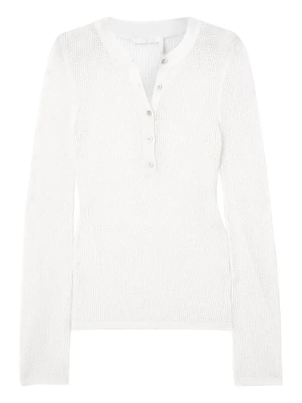 Chloé Wool And Cashmere-blend Mesh Sweater - White