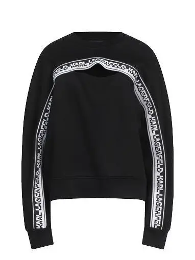 Karl Lagerfeld Sweatshirt With Logo Appliqués - Black