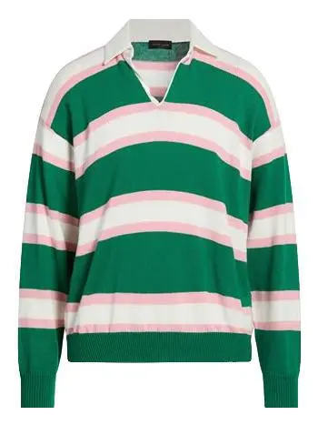 ROBERTO COLLINA Striped Cotton Sweater - Green