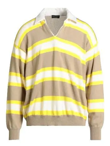 ROBERTO COLLINA Striped Cotton Sweater - Yellow
